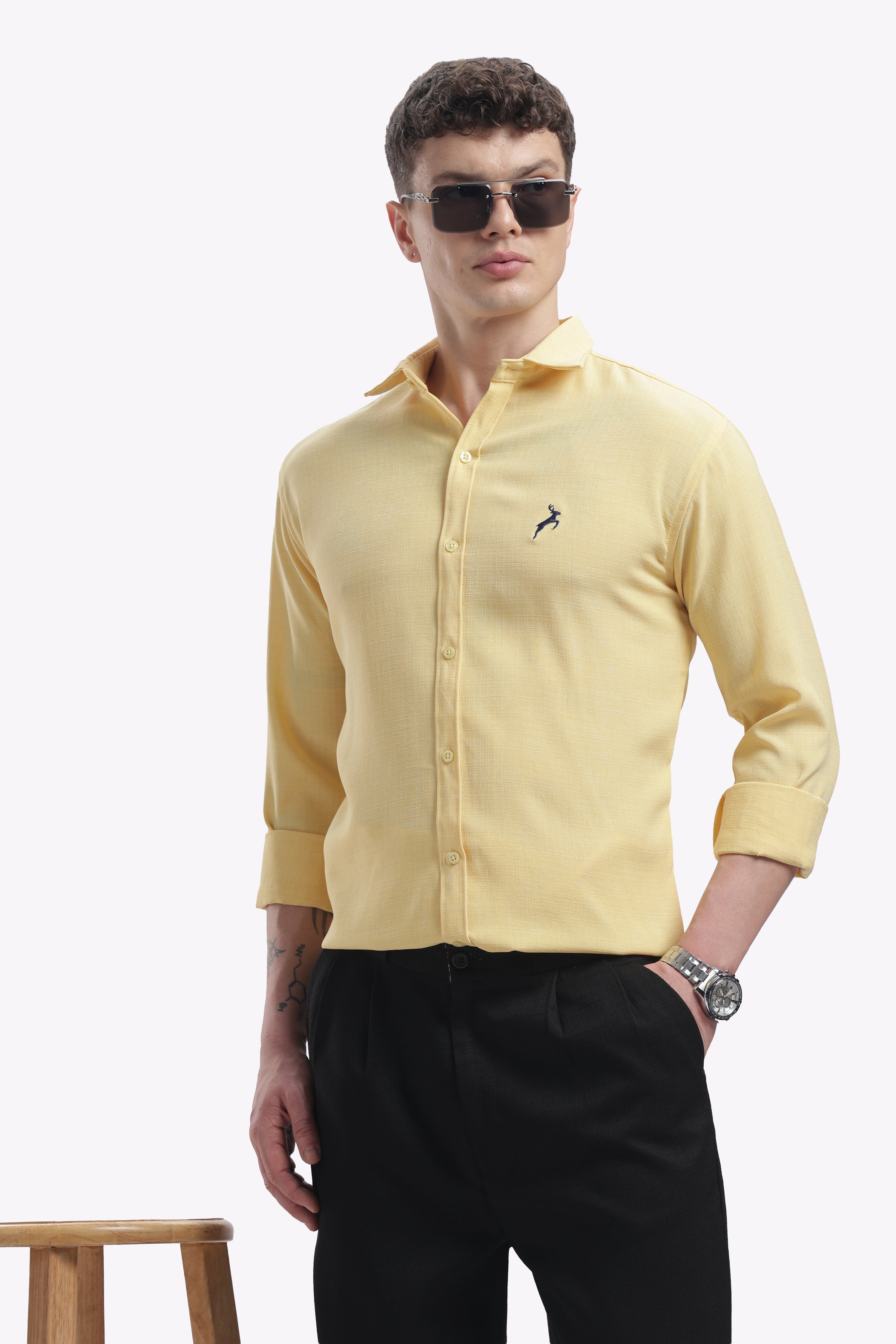 Sun Yellow | Linen Blend | Full Sleeve – SANMAL